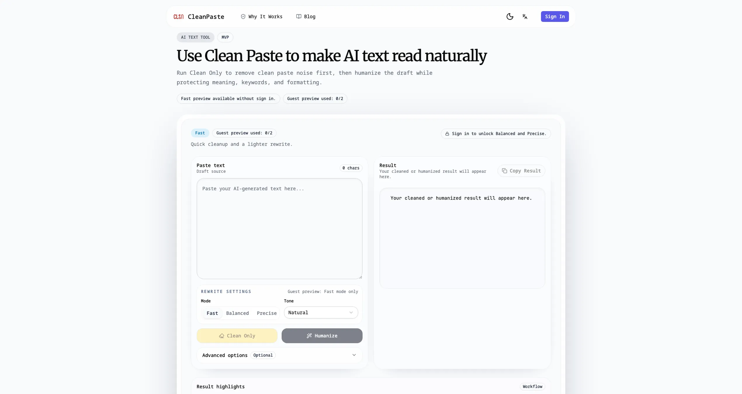 Clean Paste | AI Text Cleaner for Natural Copy